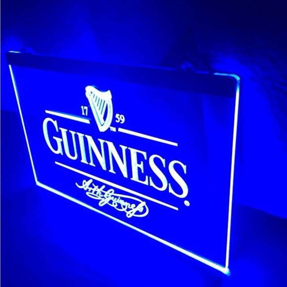 Other | Guinness Led Neon Blue Light Sign 8x12 | Poshmark